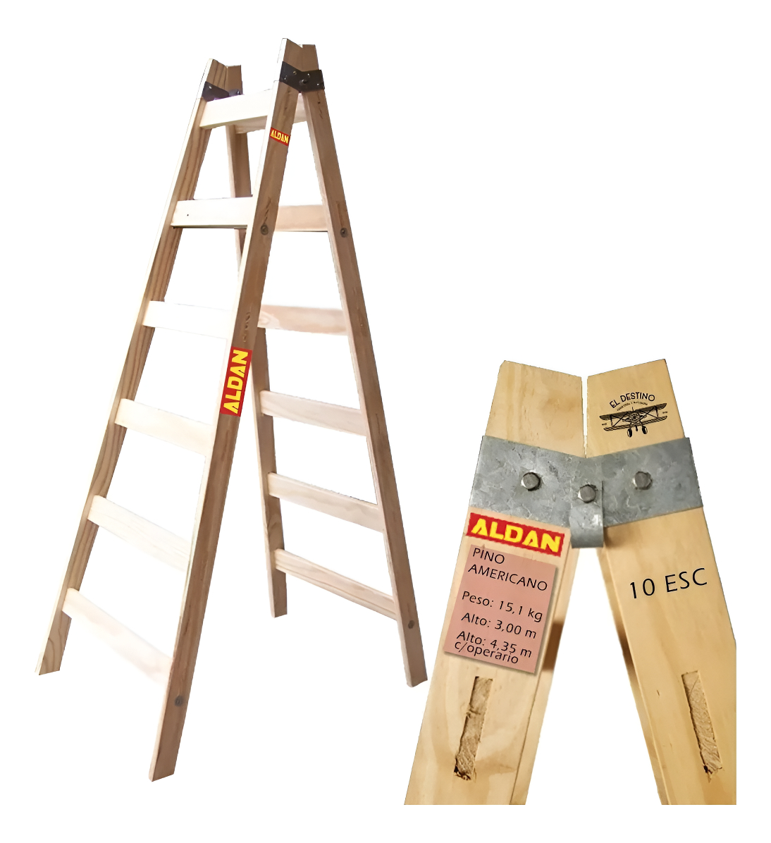 Escalera Pintor Aldan De Primera 9 Escalones | Madera | 2.7m - TYT ...