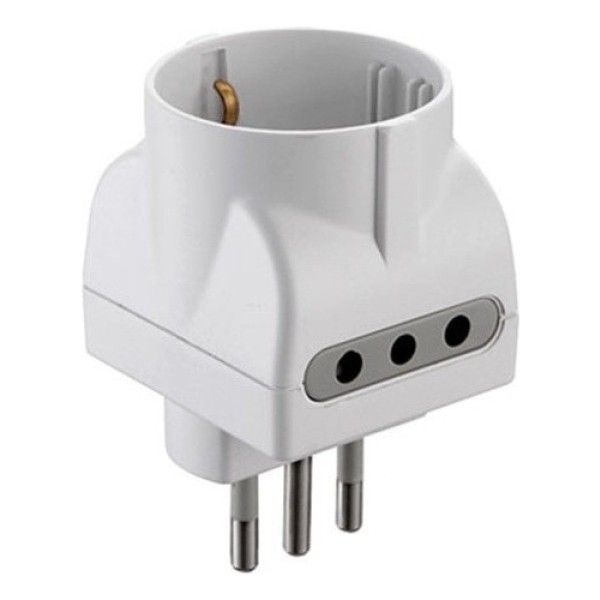 Adaptador Eléctrico Electraline Schuko A 3 En Línea 10a 1500w - TYT ...